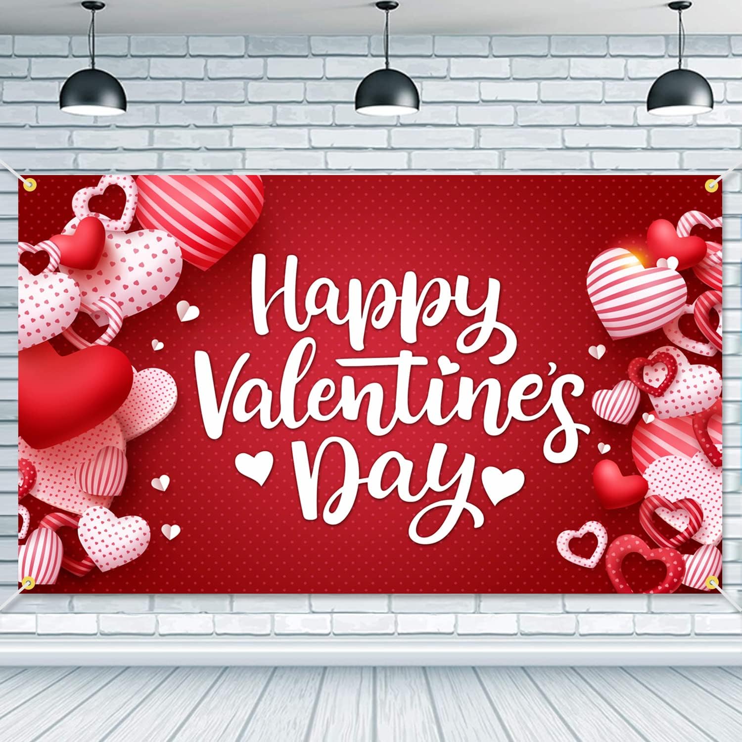 Amazon.com : CAVLA Happy Valentine's Day Backdrop Banner 73 x 43 Inch ...