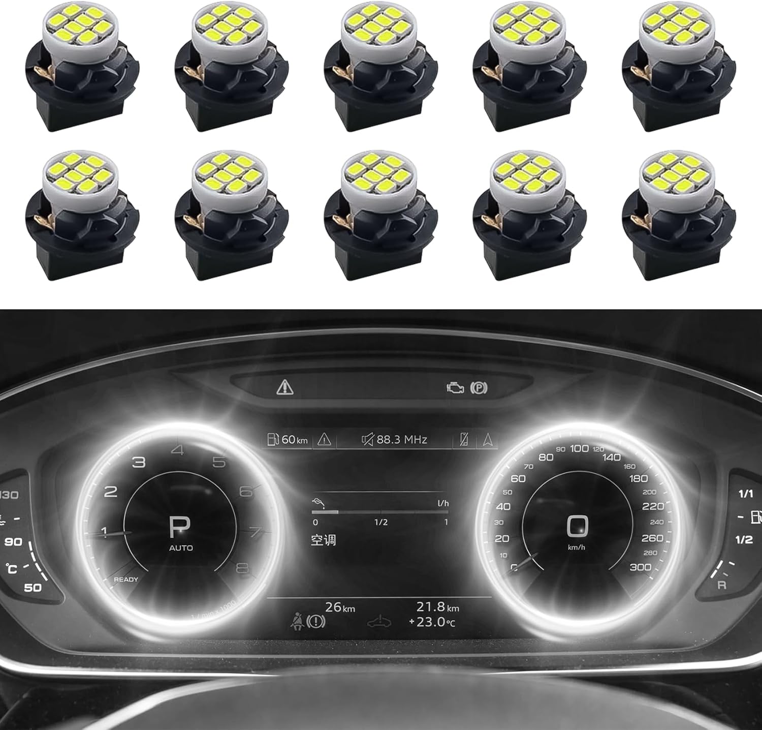Amazon.com: Tecledsn 10PCS T10 194 168 LED Dash Instrument Light Bulbs ...