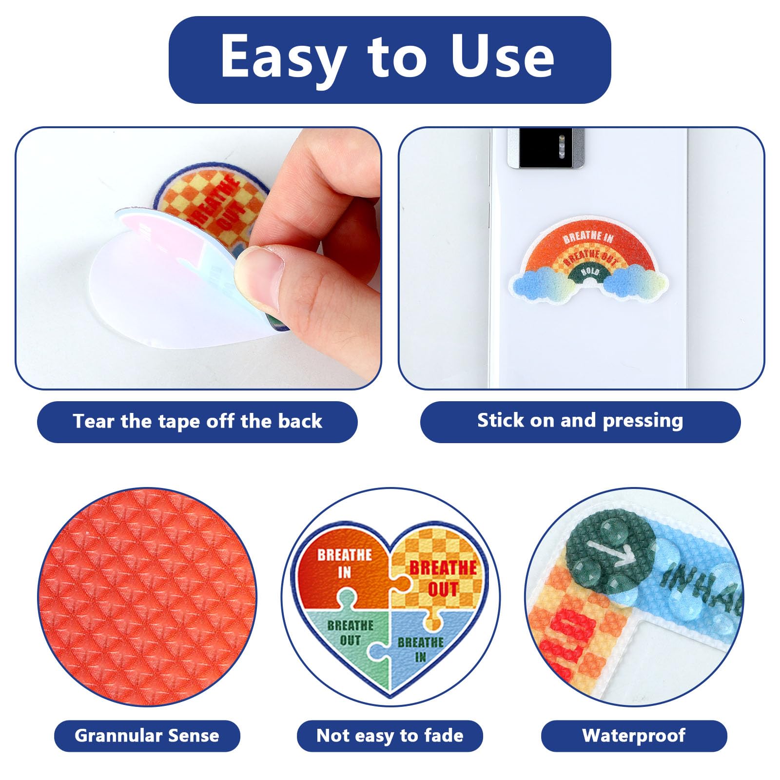 Snapklik.com : ZOiiWA 96 Pcs Breath Calm Anxiety Sensory Stickers ...