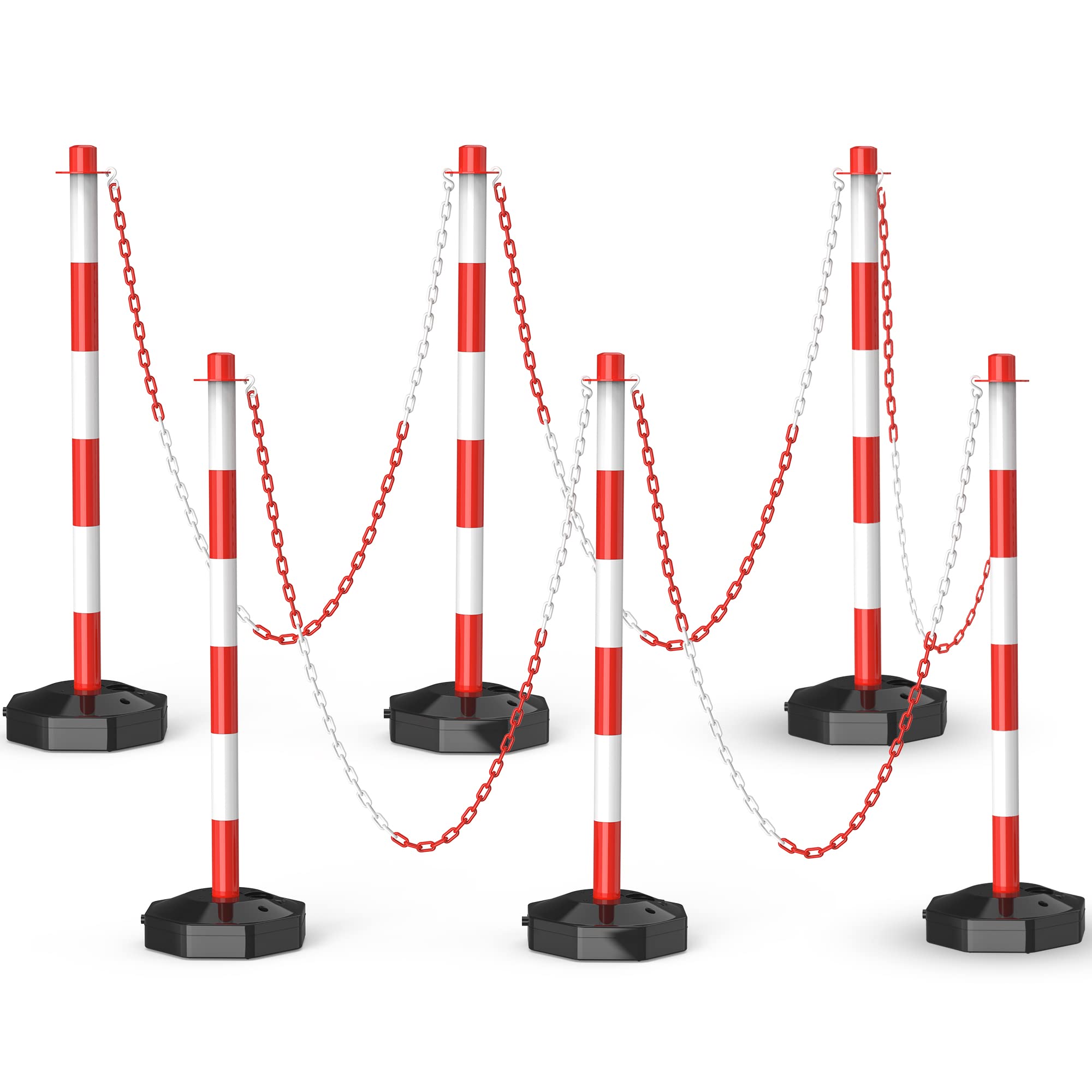 SIMAZO 6 Pack Traffic Delineator Post Cones with Fillable Base ...