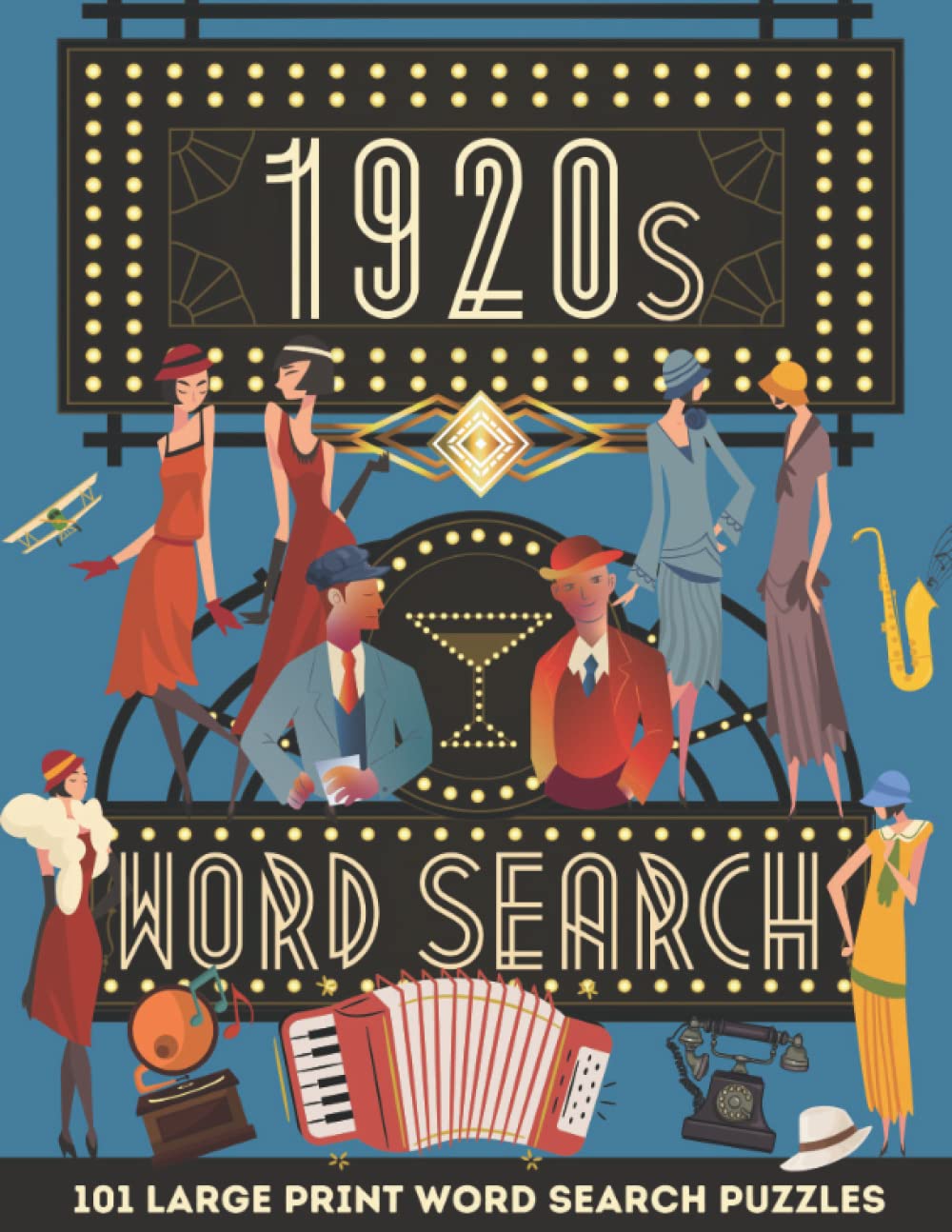 1920s Word Search for Adults with Over 1500+ Words to Find: 101 Large ...