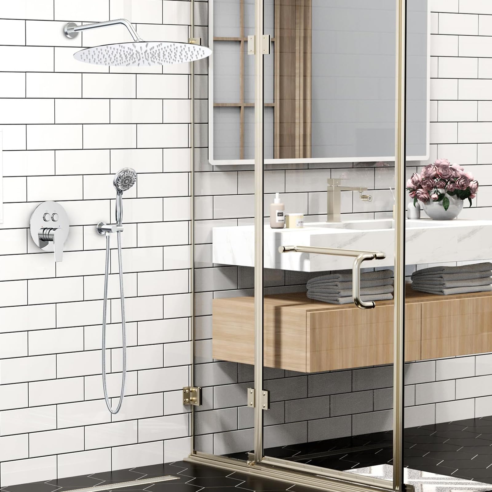 Snapklik.com : SR SUN RISE Shower System, 10 Inch Multifunction Shower ...