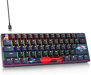 surmen 60% Gaming Keyboard 60 Percent, Wired Mini Mechanical Keyboard ...