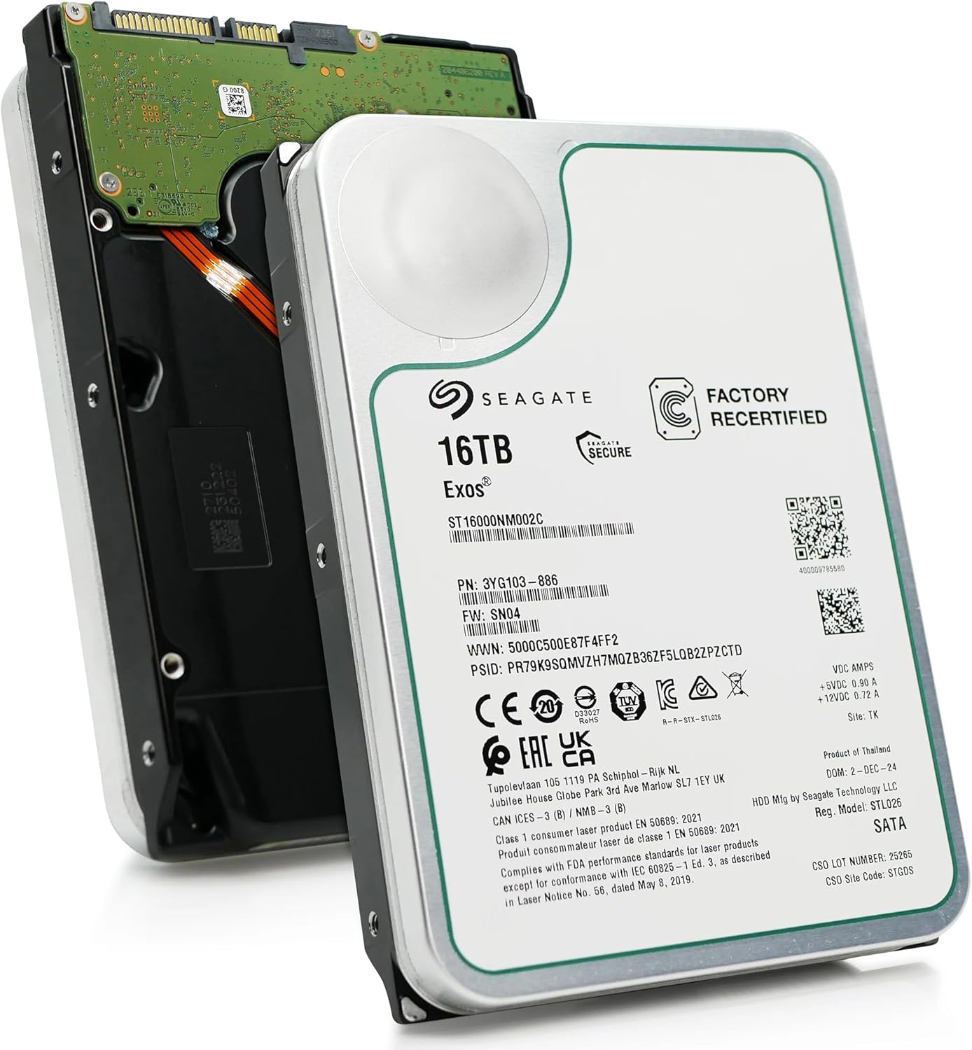 Amazon.com: Seagate Exos X16 ST16000NM002C 16TB 7.2K RPM SATA 6Gb/s ...