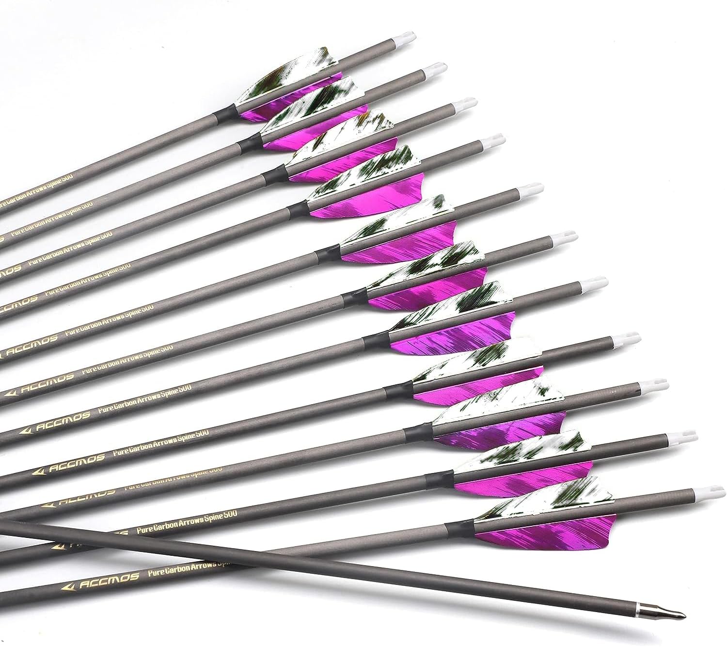 Amazon.com: 6/12pc Custom Length Feathered Carbon Arrows 300 350 400 ...