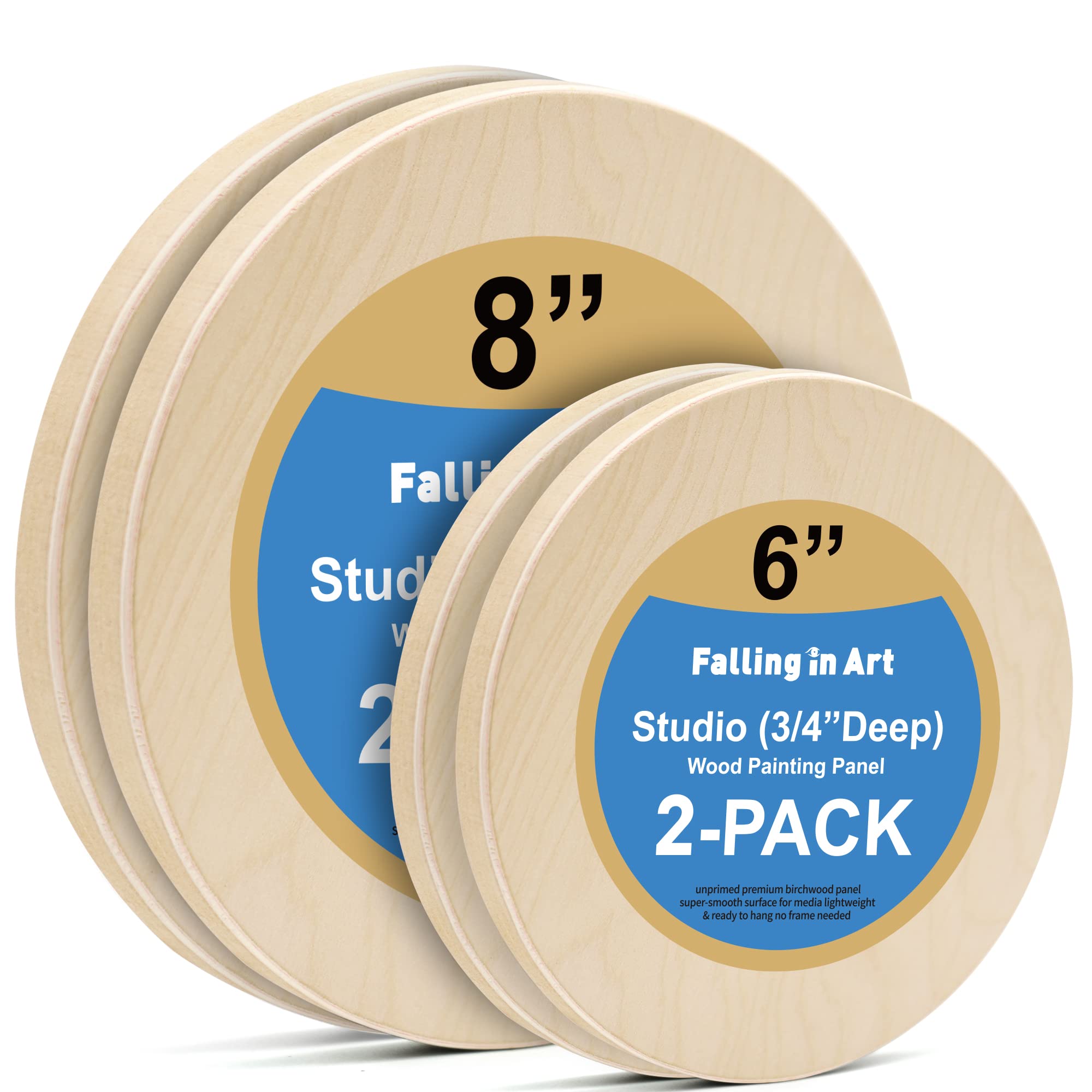 Snapklik.com : Falling In Art Unfinished Round Birch Wood Panels Kit ...
