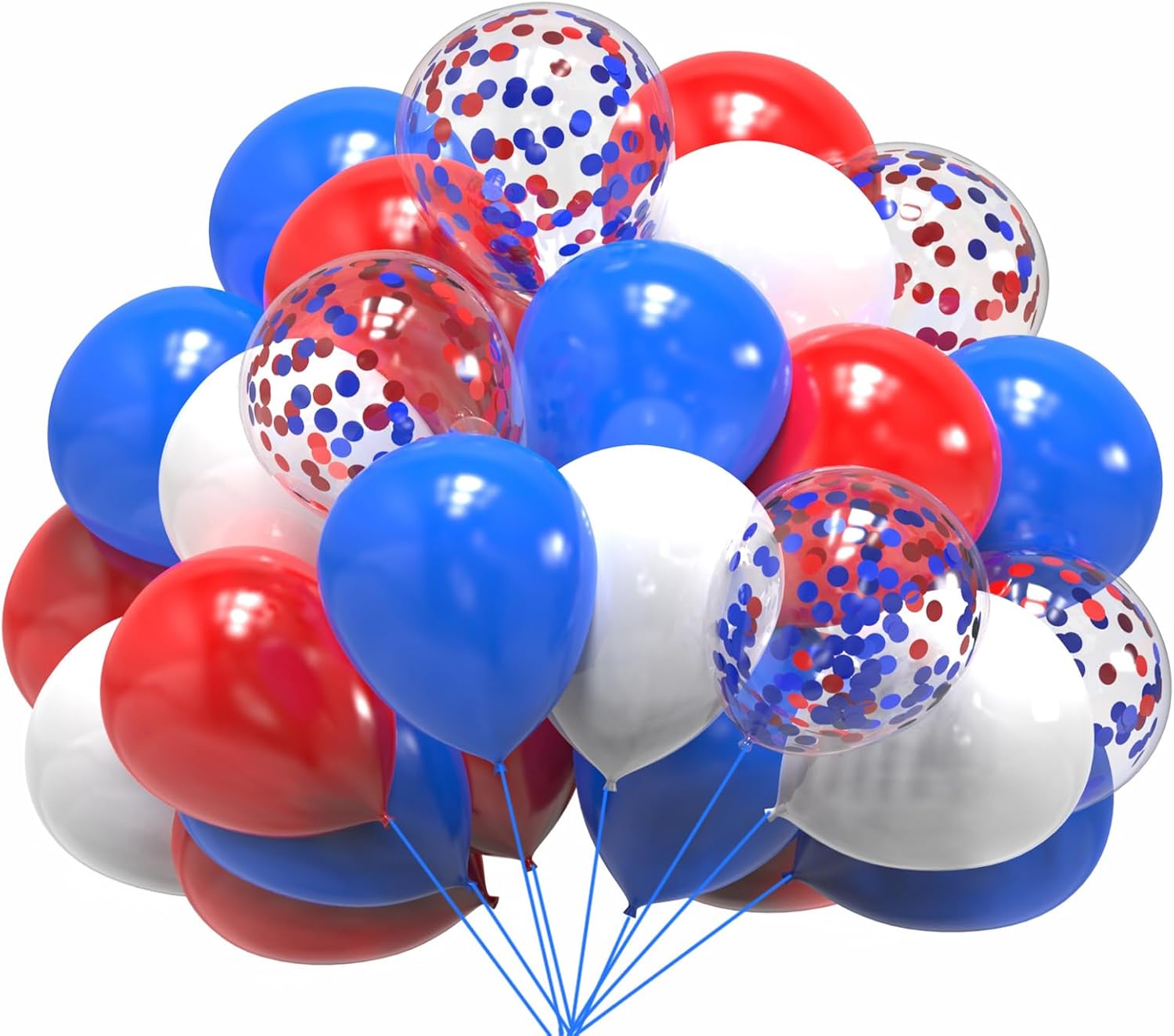 Amazon.com: Myafqsj Red White and Blue Balloons,50Pcs Red and Blue ...