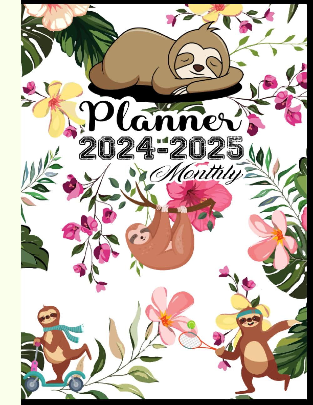 Sloth Gift: Sloths Pattern Monthly Planners: Two (2) Years Monthly ...