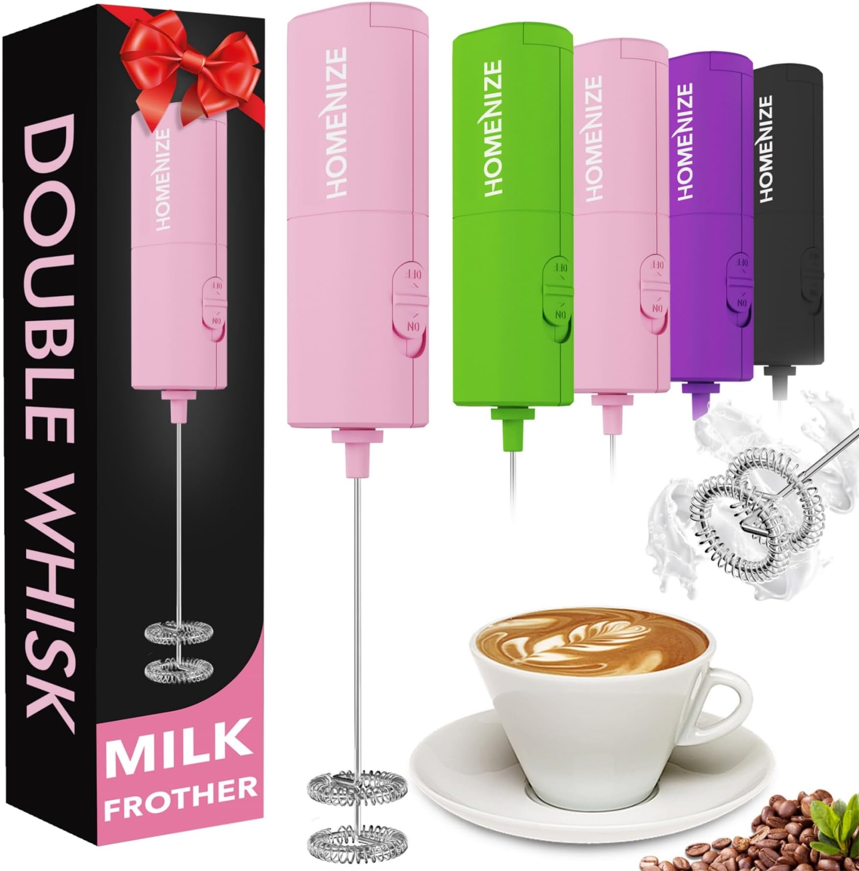Amazon.com: Matcha Whisk,Double whisk Milk Frother,Frother For Coffee ...