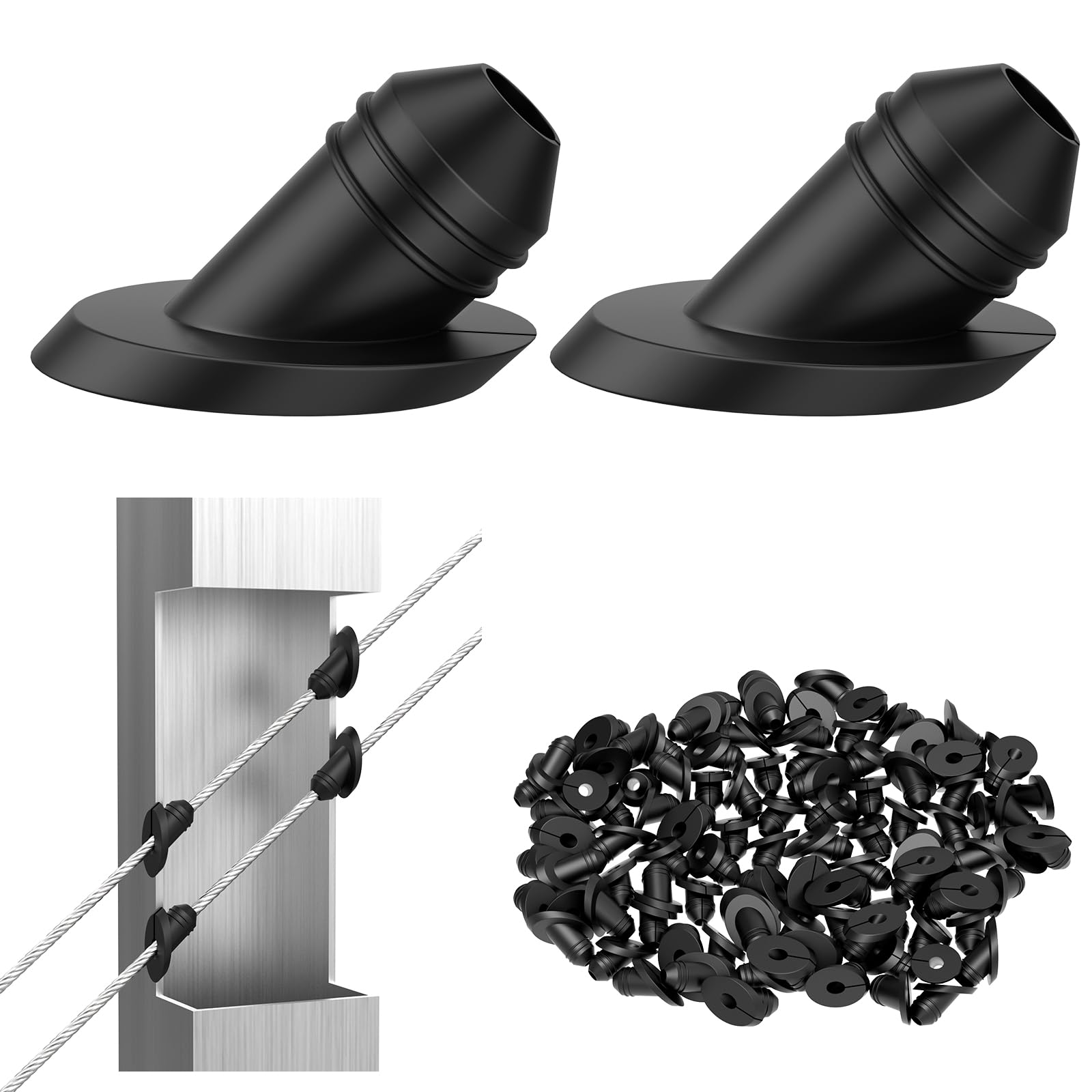 Snapklik.com : CKE 100 Pack 45 Degree Replaceable Cable Railing Rubber ...