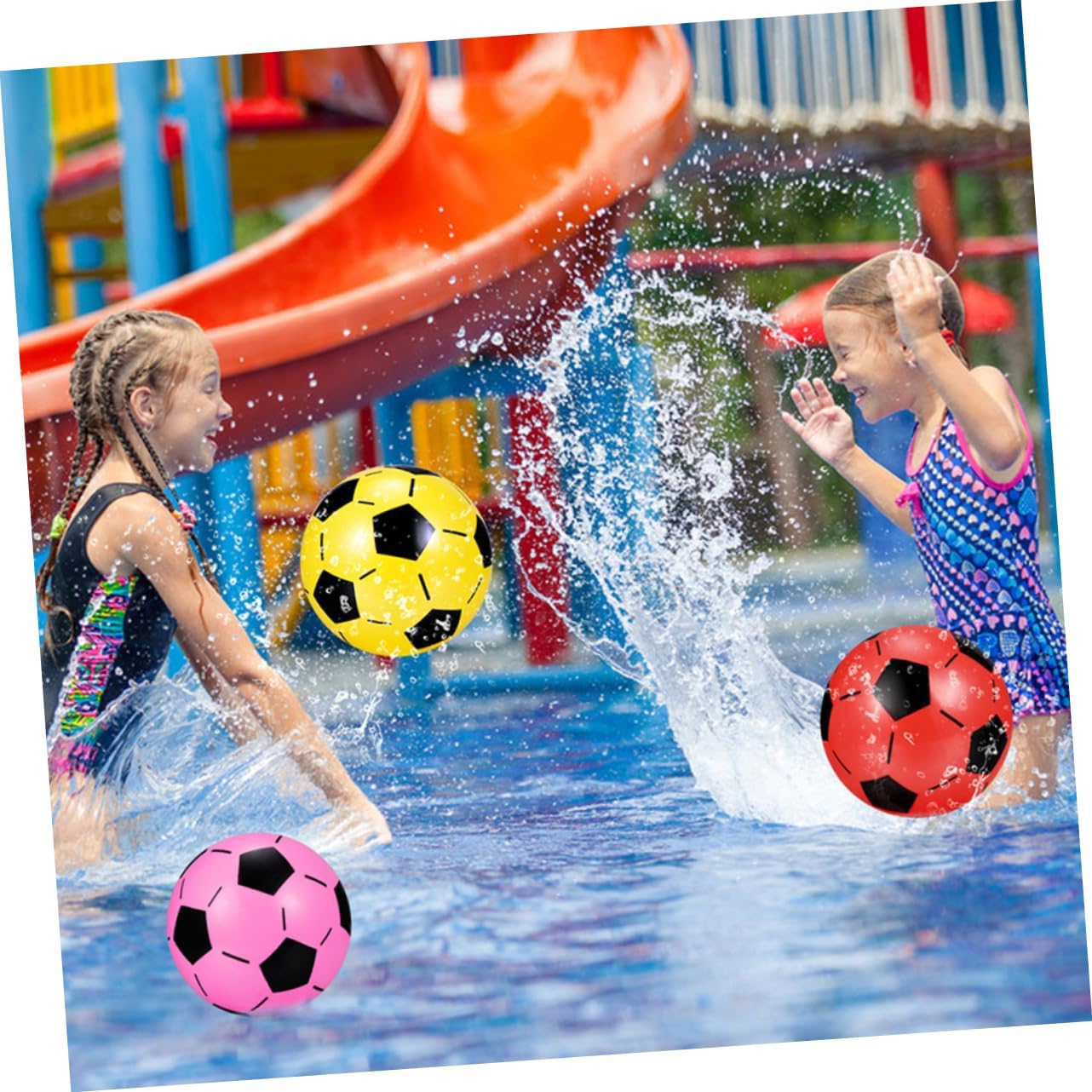 ibasenice 10pcs Inflatable Ball Mini Footballs for Kids Baby Beach Toys ...