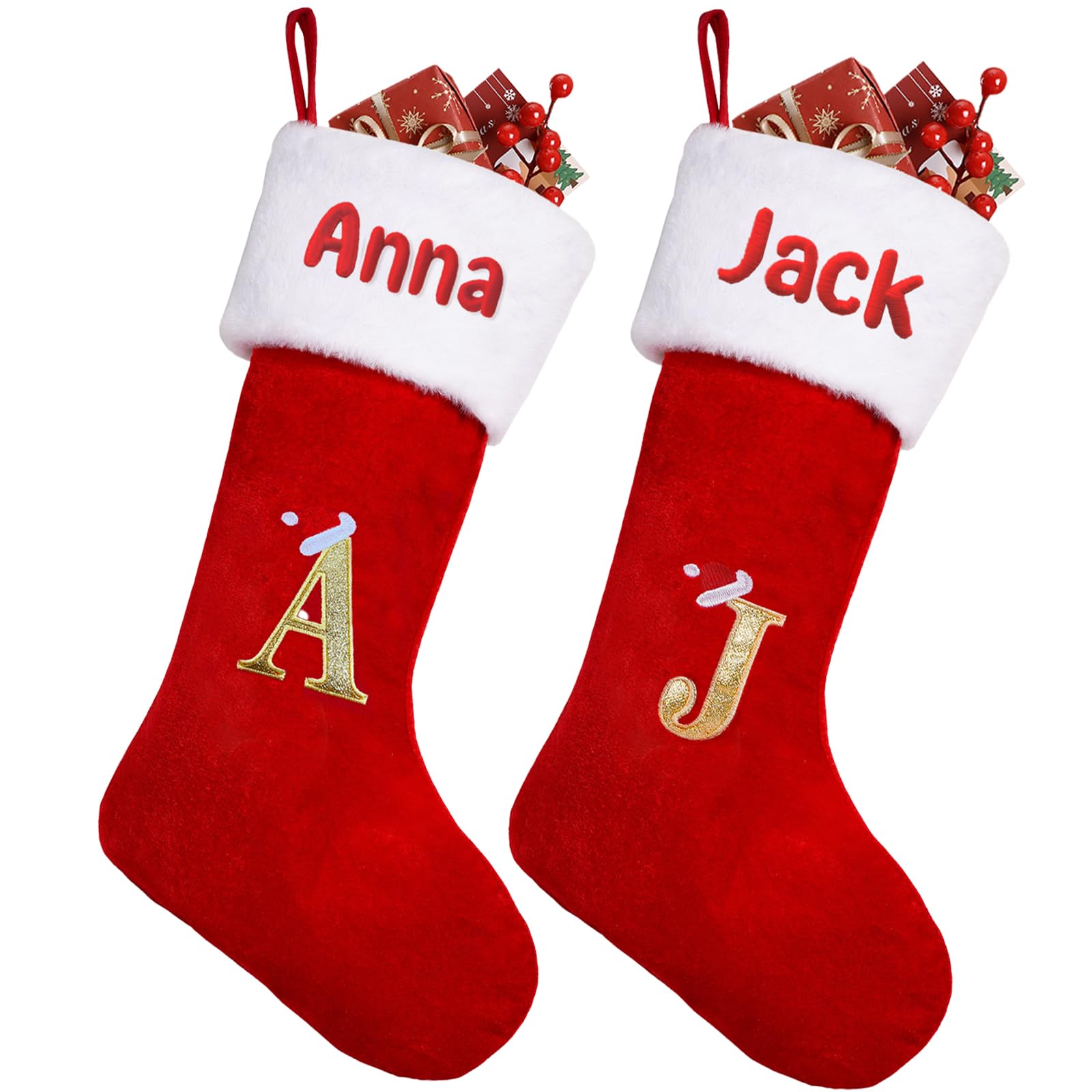 Personalised Christmas Stockings with Names - 2Pack 20 Inch Large ...