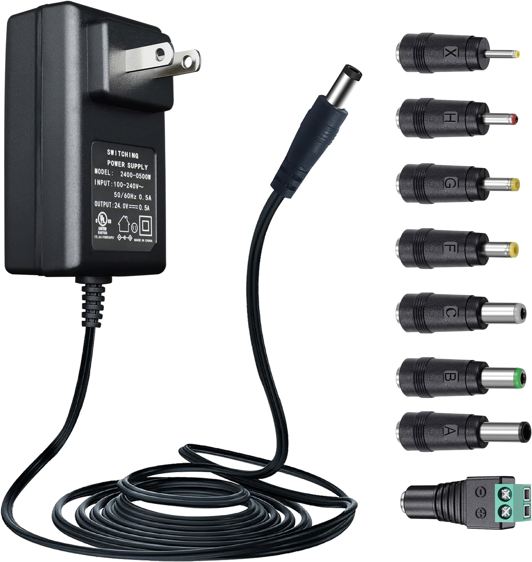 Amazon.com: UL Listed 24V 0.5A 6ft Extra Long Power Supply Adapter with ...