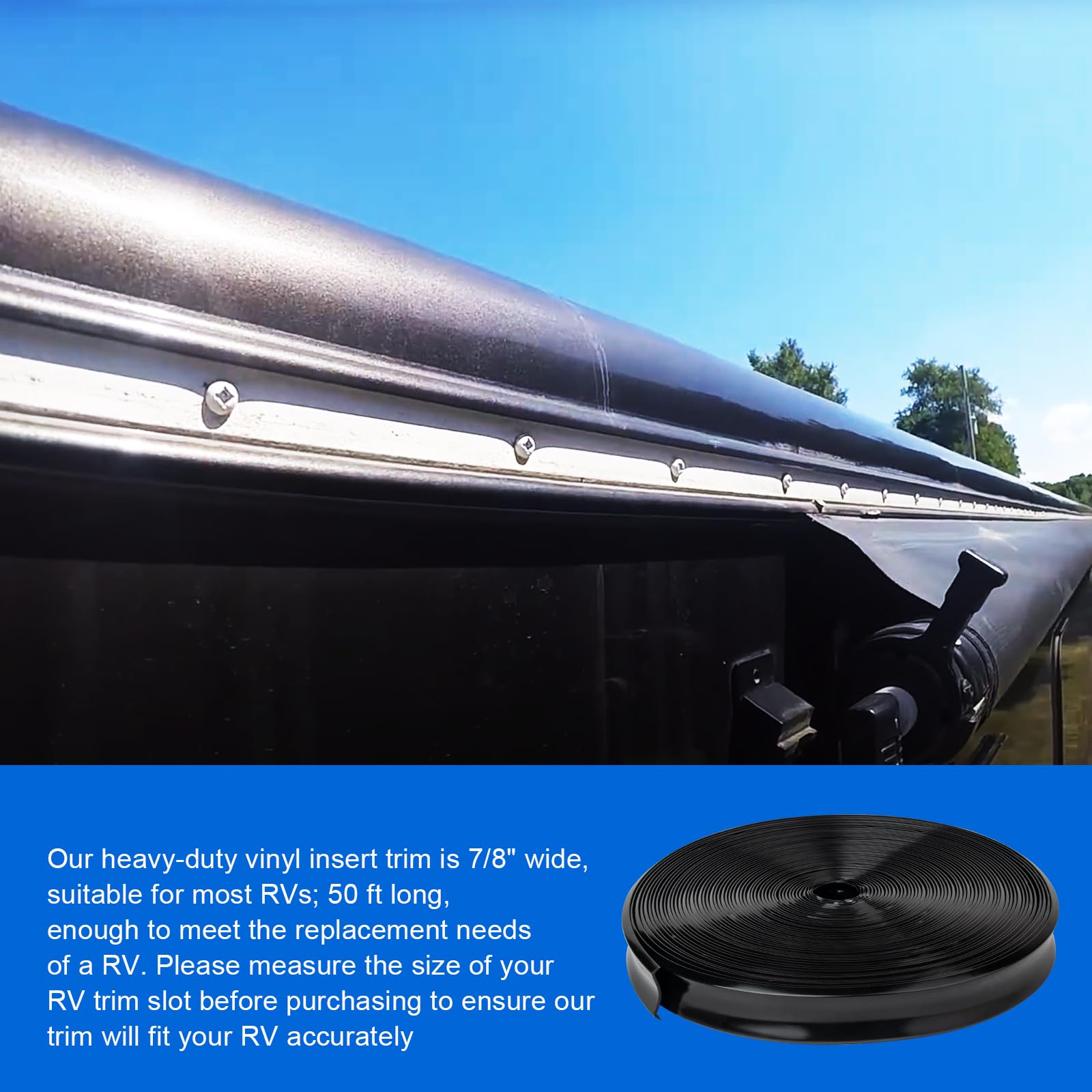 Snapklik.com : 1" RV Vinyl Trim Molding Insert RV Screw Cover Trim RV ...