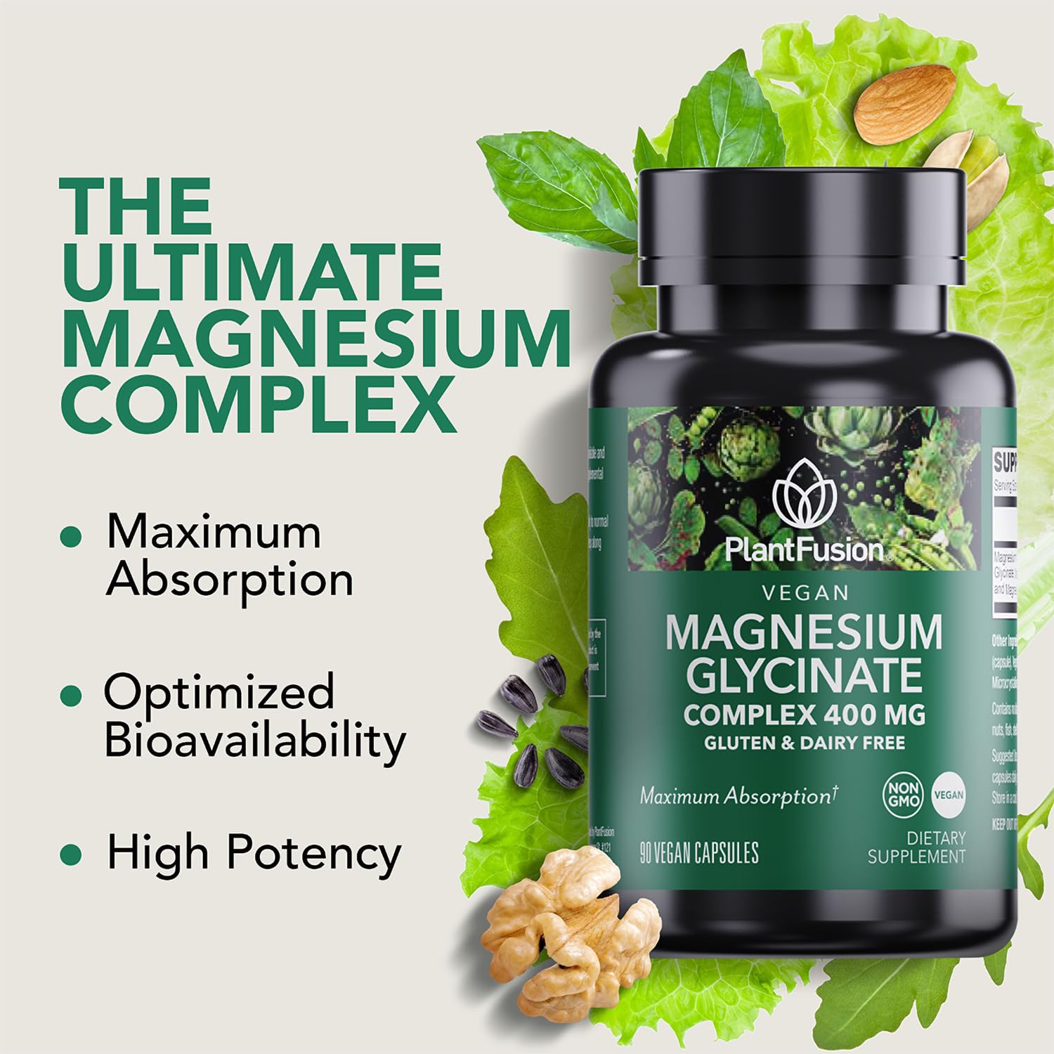 Snapklik.com : PlantFusion Vegan Magnesium Glycinate Complex 400 Mg ...