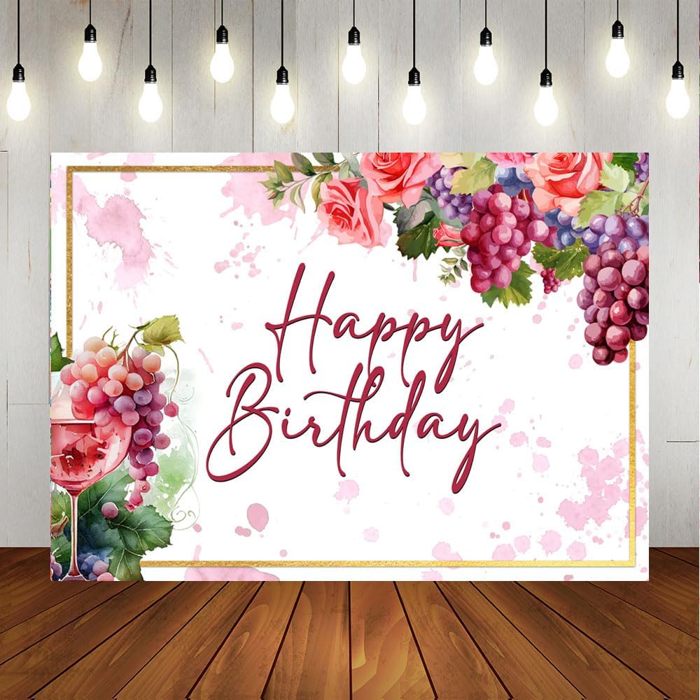 Amazon.com : Lofaris Happy Birthday Photography Background Let's sip ...