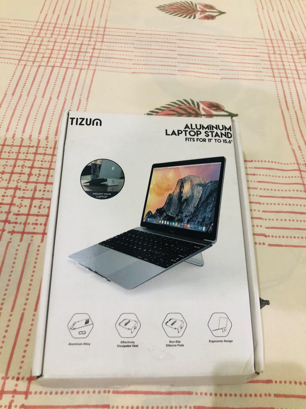 Tizum Laptop Stand Premium Anodised Aluminium with Steady Ergonomics Designed for 17.78 cm to 25 ...