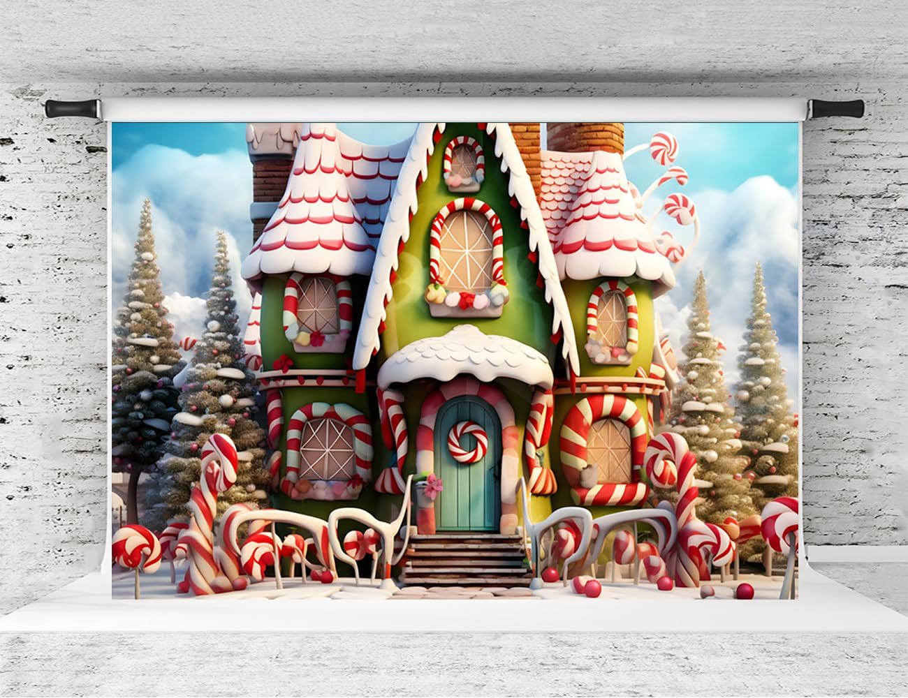Amazon.com : Kate 7x5ft Merry Christmas Candy Shop Backdrops for ...