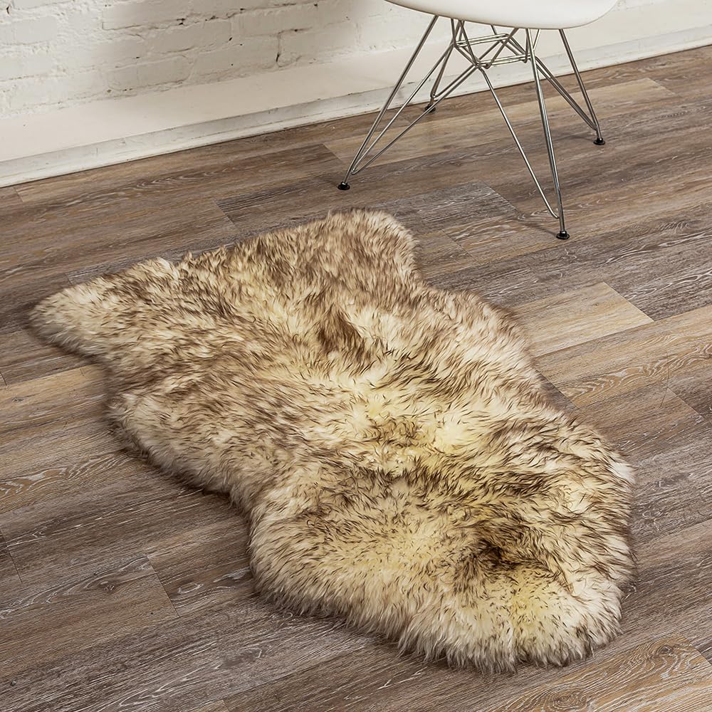Amazon.com: Natural Milan Genuine Sheepskin Area Rugs with Thick and ...