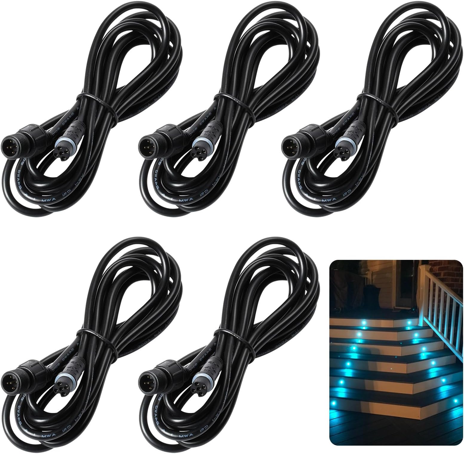 Amazon.com: 5 Pin Extension Cable for RGBW (RGB+Warm White) Deck Lights ...