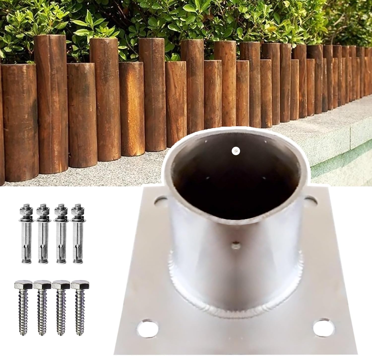Fence Pole Floor Flange, Stainless Steel Base Flange, Heavy Solid Fence ...