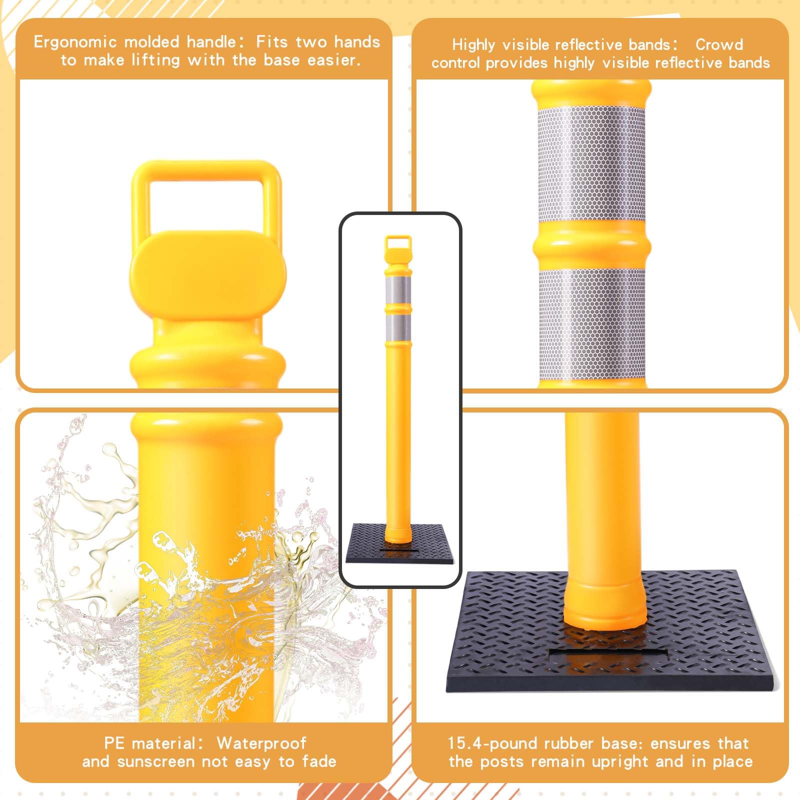 Snapklik.com : Kanayu 49 Inch Traffic Delineator Posts