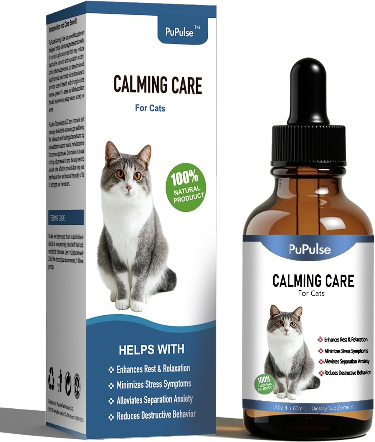 Amazon.com : PuPulse Calming Drops for Cats, Helps to Manage Stress ...