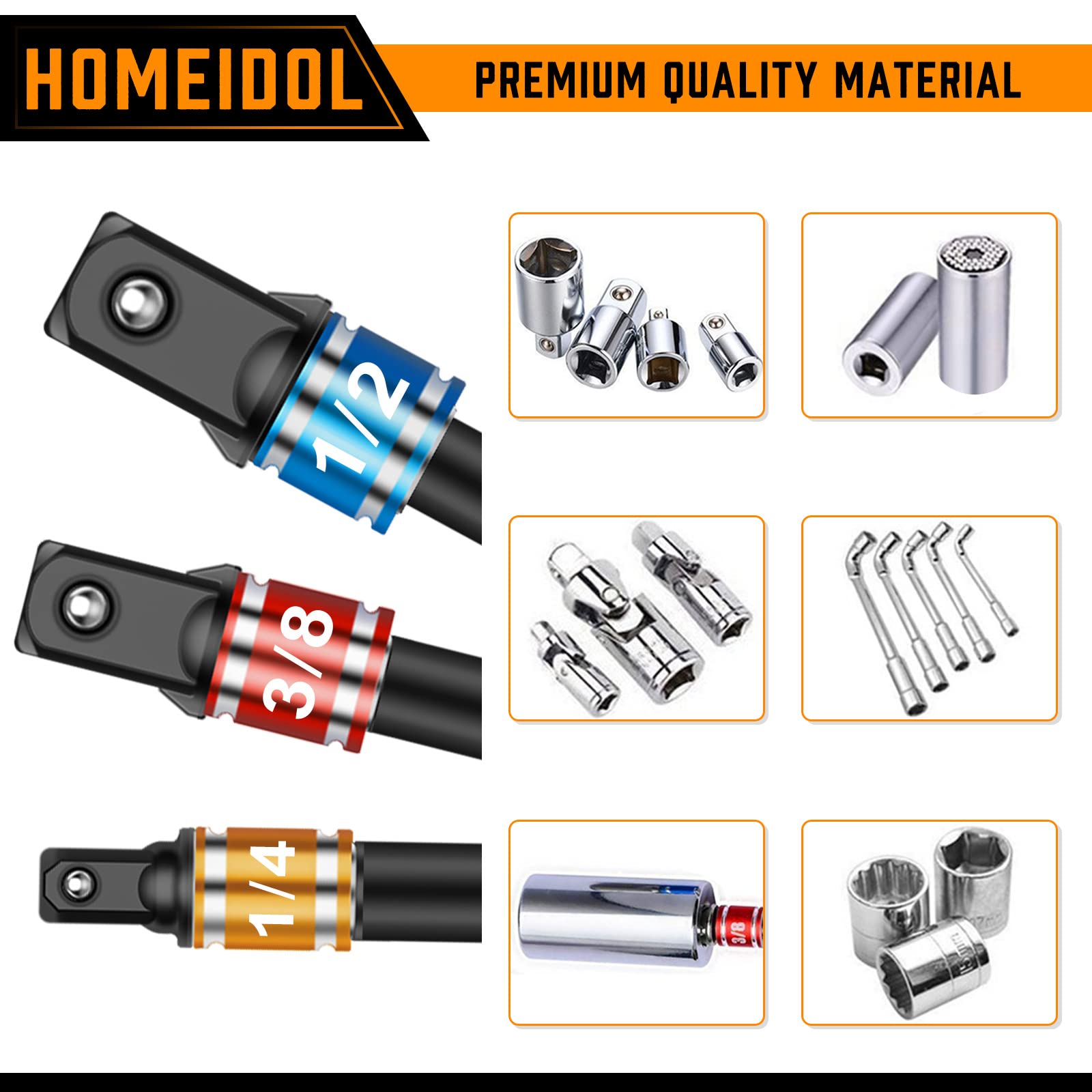 Snapklik.com : HOMEIDOL 3-Piece 6-Inch Hex Shank Impact Grade Power ...