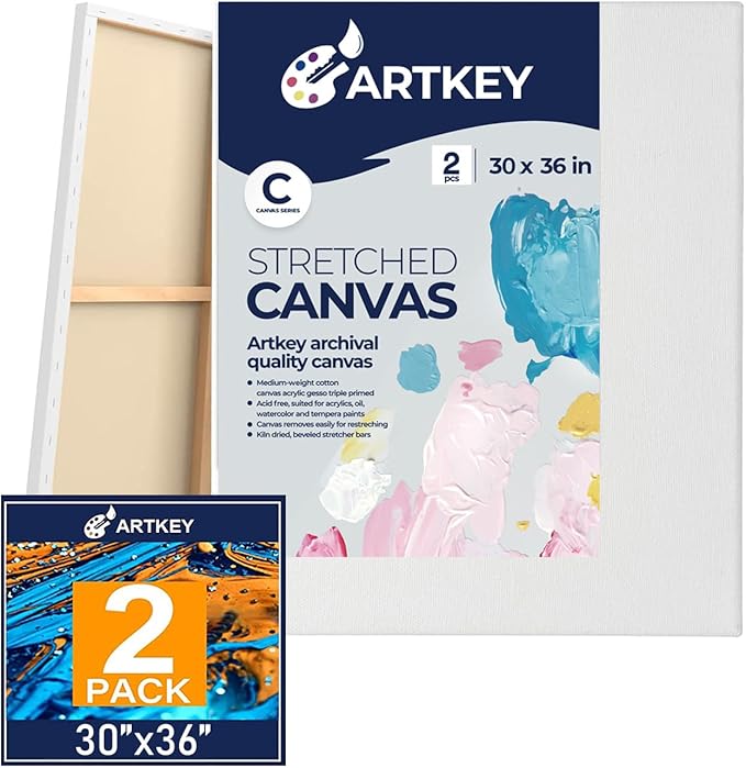 Amazon.com: Stretched Canvases for Painting 30x36 Inch 2-Pack, 12.3 oz ...