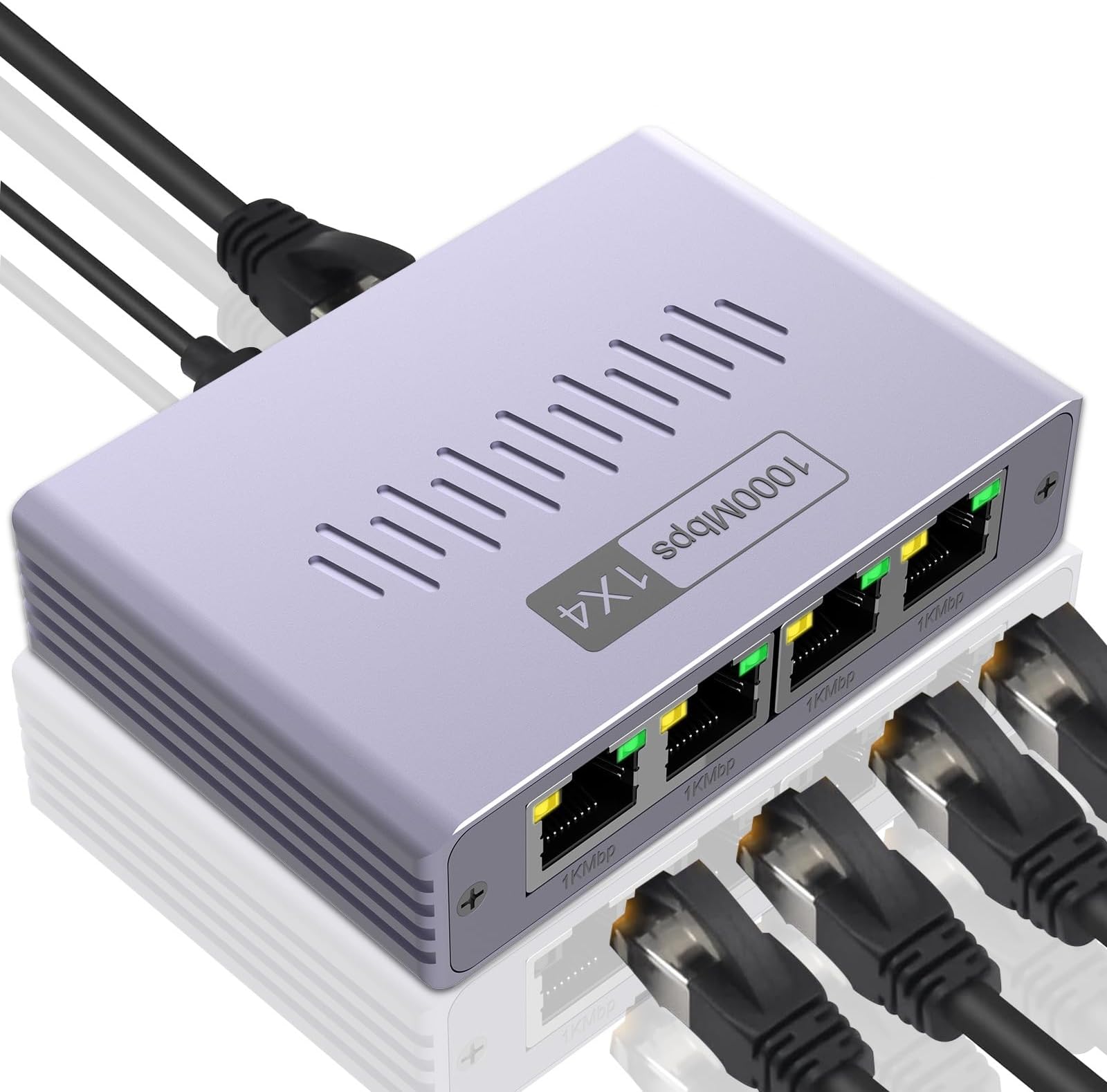 Amazon.com: Duomigo Gigabit Ethernet Splitter 1 to 4, 1000Mbps High ...