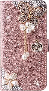 Amazon.com: SUPSHOP for Samsung Galaxy S21 Plus Leather Case Luxury for Women Girls Design Bling ...