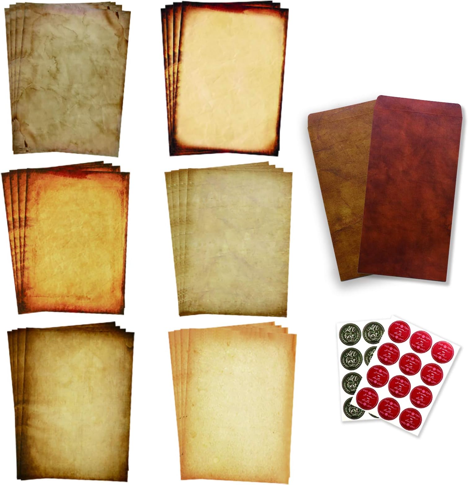 Antique Stationary Paper and Envelopes Set – Vintage Parchment Paper ...