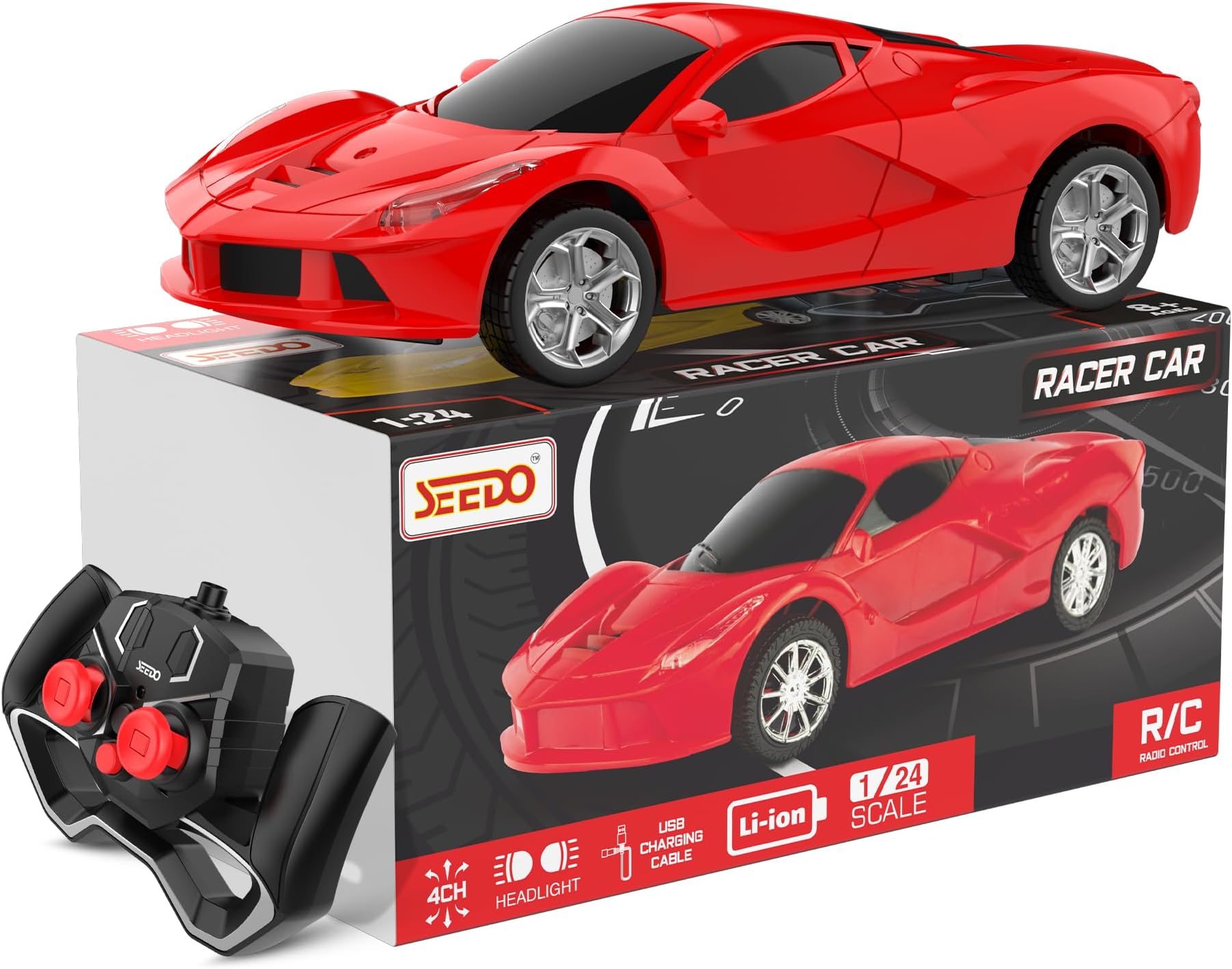 SEEDO Rechargeable Remote Control Racer Car High Speed Racing Sports ...