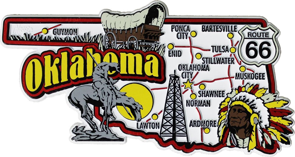 Amazon.com: Oklahoma Artwood State Magnet Collectible Souvenirs and ...