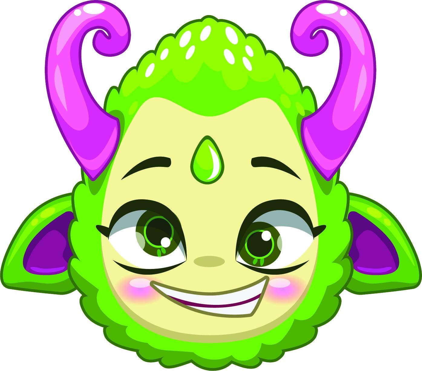 Amazon.com: Cute Kawaii Green Pink Alien Animal Cartoon Emoji Vinyl ...