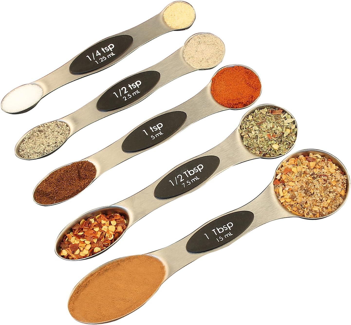 Amazon.com: Magnetic Measuring Spoons, Set of 5 Metal Measurement Spoon ...