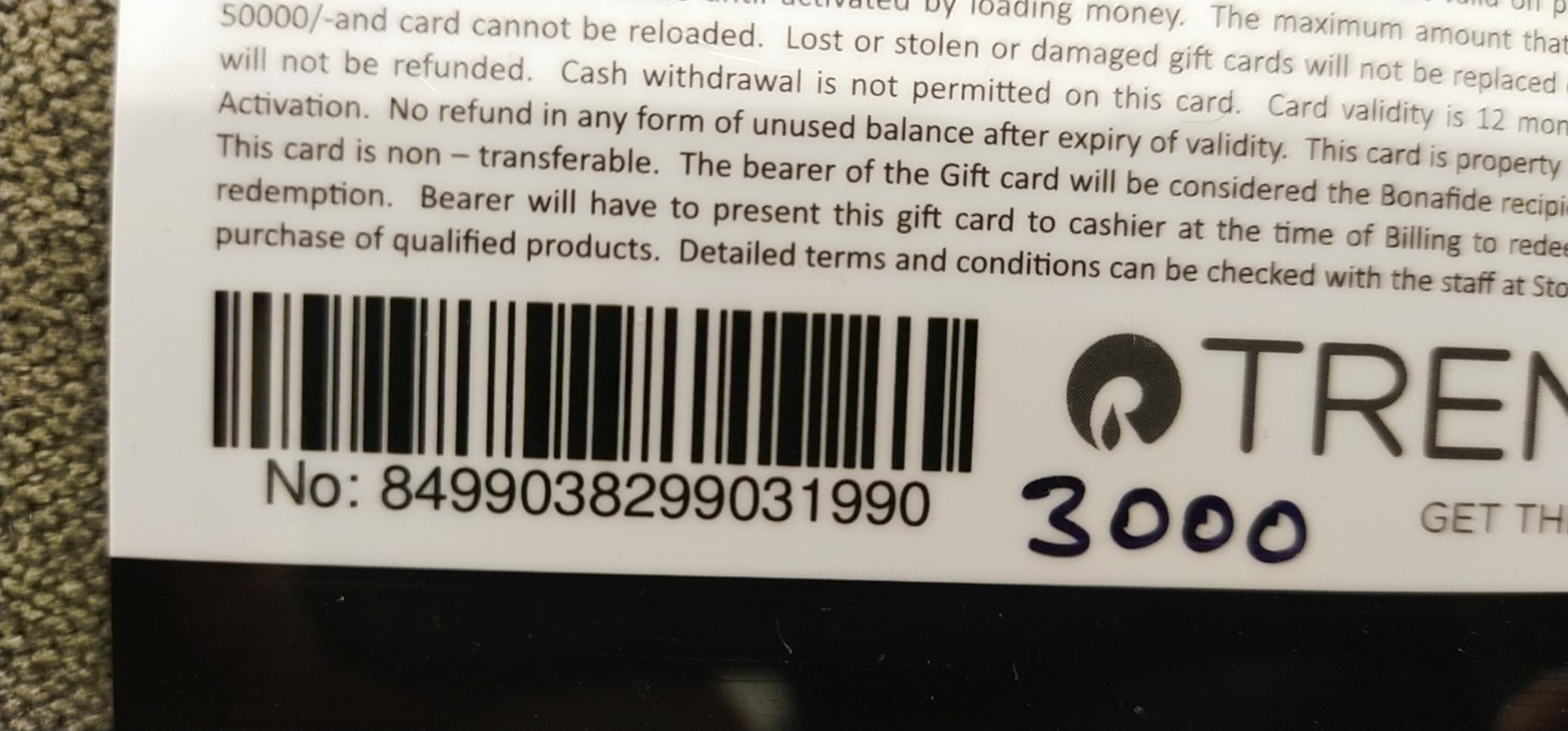 Bingoods Reliance Trends Gift Card : Amazon.in: Gift Cards