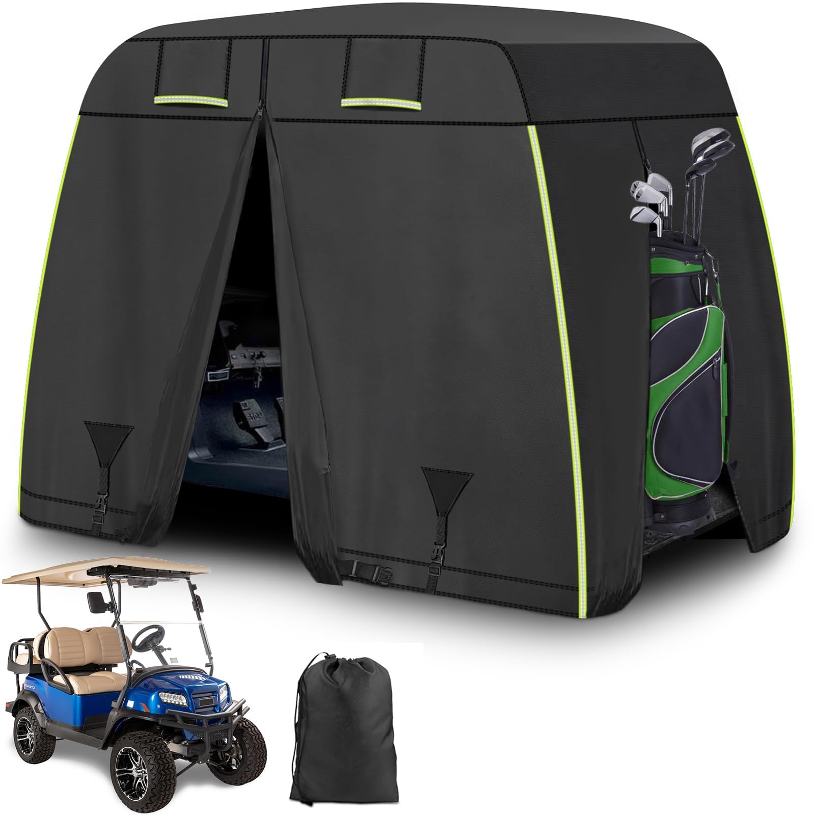 Amazon.com : LEAPGOMAX Upgraded 600D Oxford 2/2+2/4 Passenger Golf Cart ...