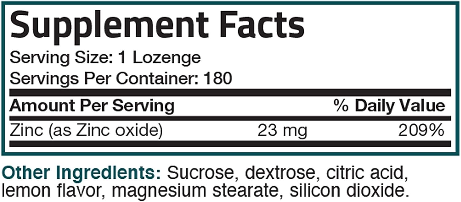 Bronson Zinc Lozenges Antioxidant & Immune Support Supplement Lemon ...