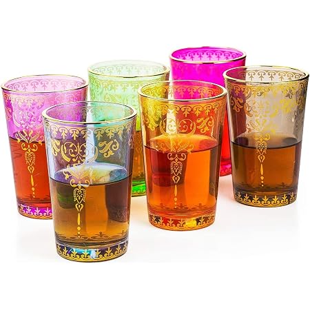 Amazon.com | Casablanca Market Moroccan Essaouira Tea Glass, White Gold ...