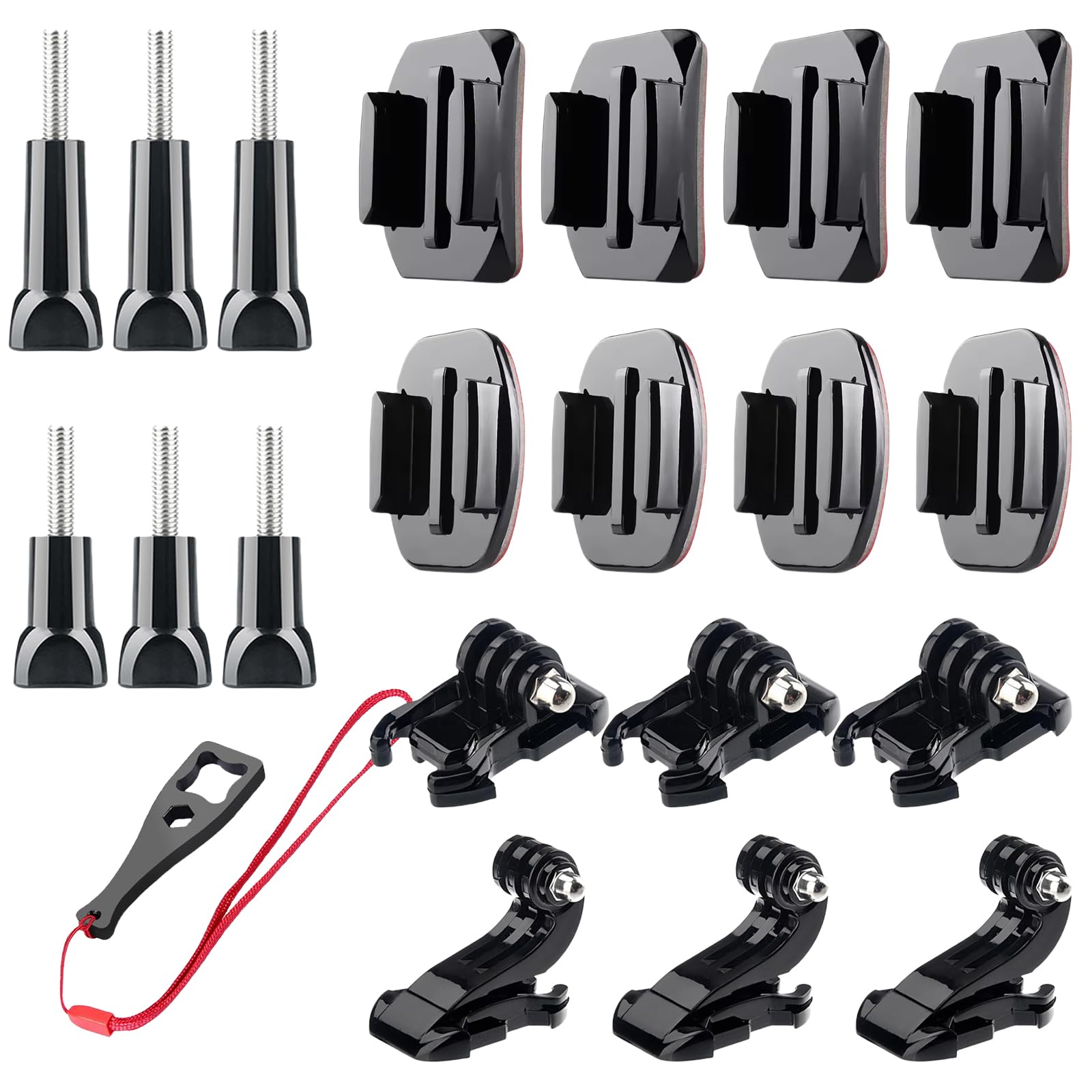 Amazon.com: Helmet Adhesive Sticky Curved & Flat Mounts, 19-in-1 Action ...