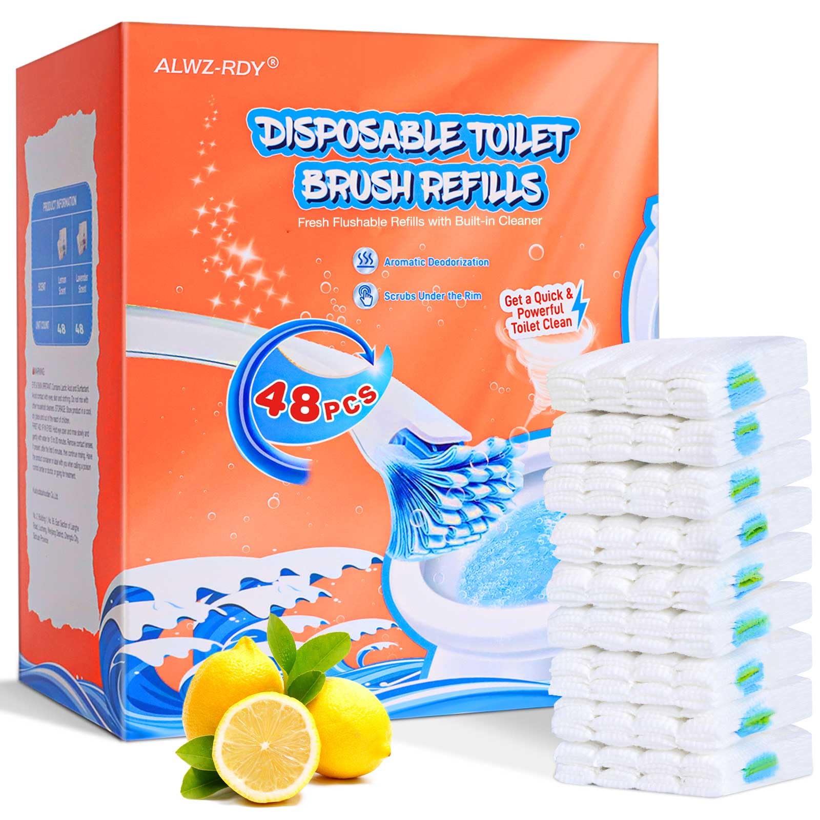 Flushable Toilet Refills with 48ct, Fresh Flushable Disposable Toilet ...