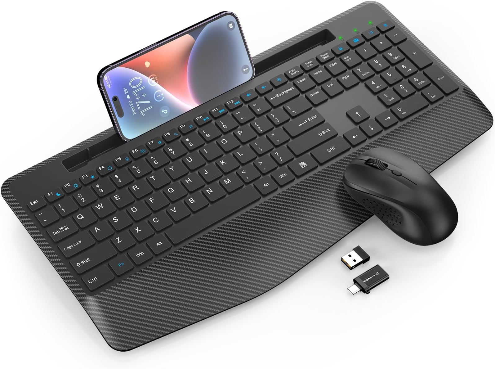 Wireless Keyboard And Mouse Combo Full Sized Ergonomic