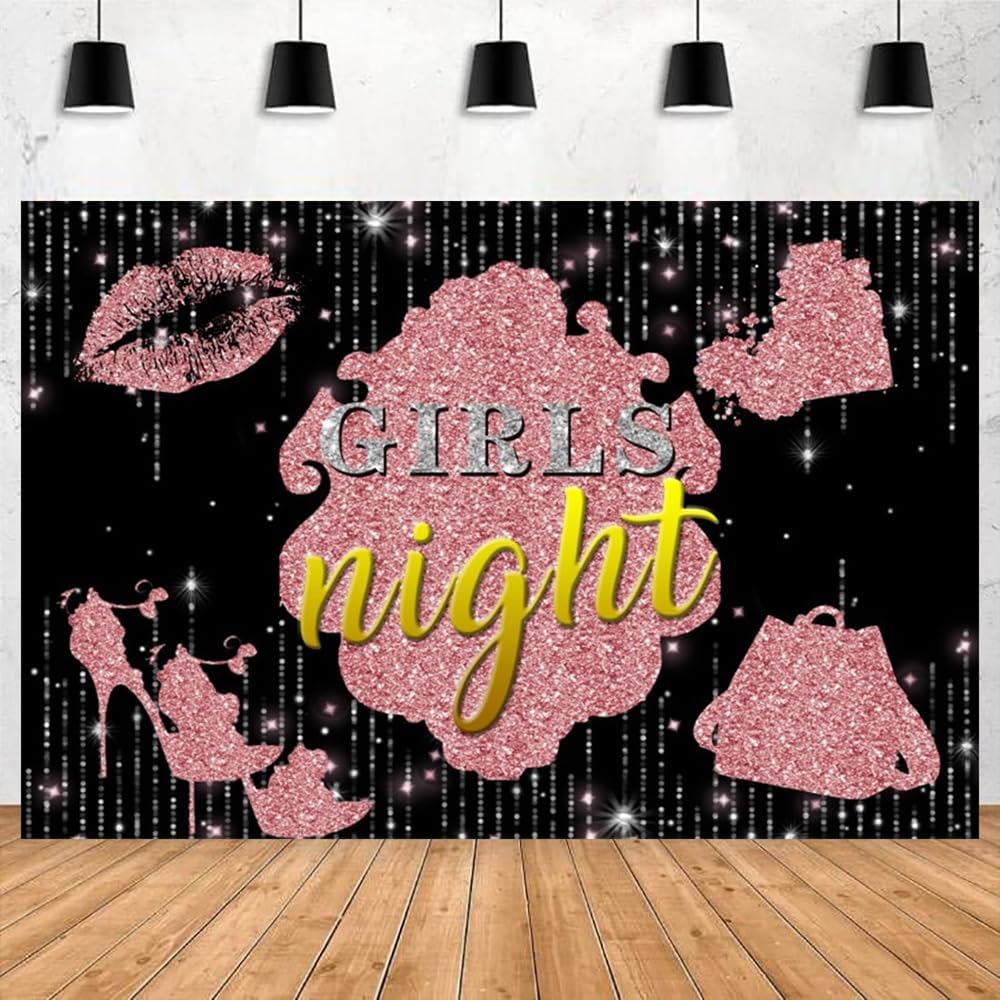 Amazon.com : Girls Night Backdrop for Bachelorette Party Decorations ...