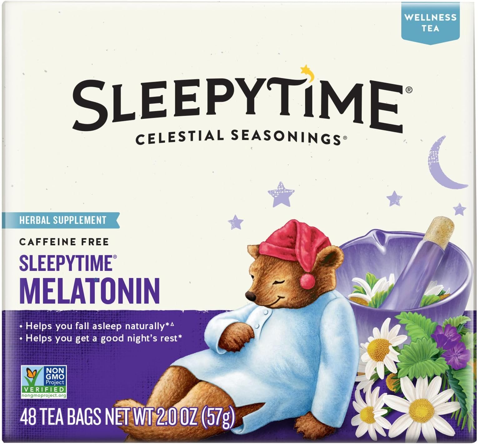 Amazon.com : Celestial Seasonings Sleepytime Wellness Melatonin, 48 ...