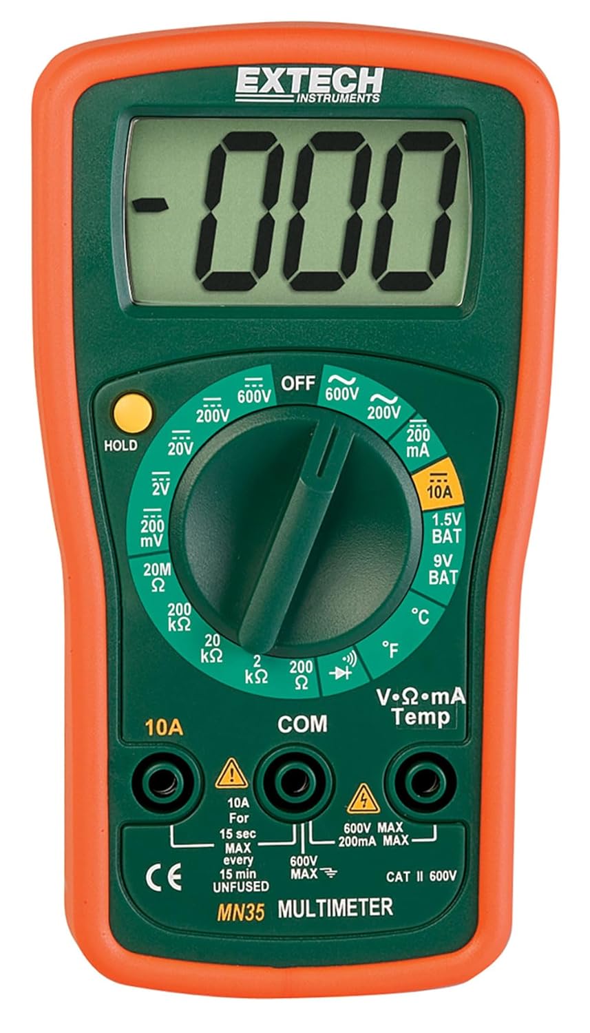 Extech Instruments - Mini multímetro digital de rango manual : Amazon ...