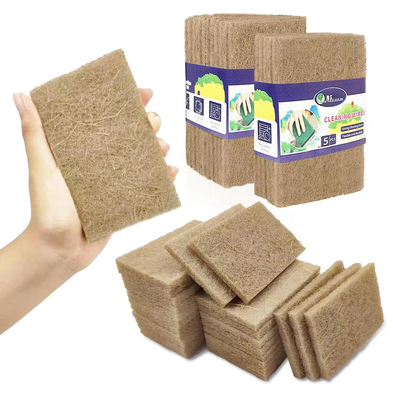 Natural Scoring Pads (5 Pack) - EMIN Non Scratch sisal Biodegradable ...