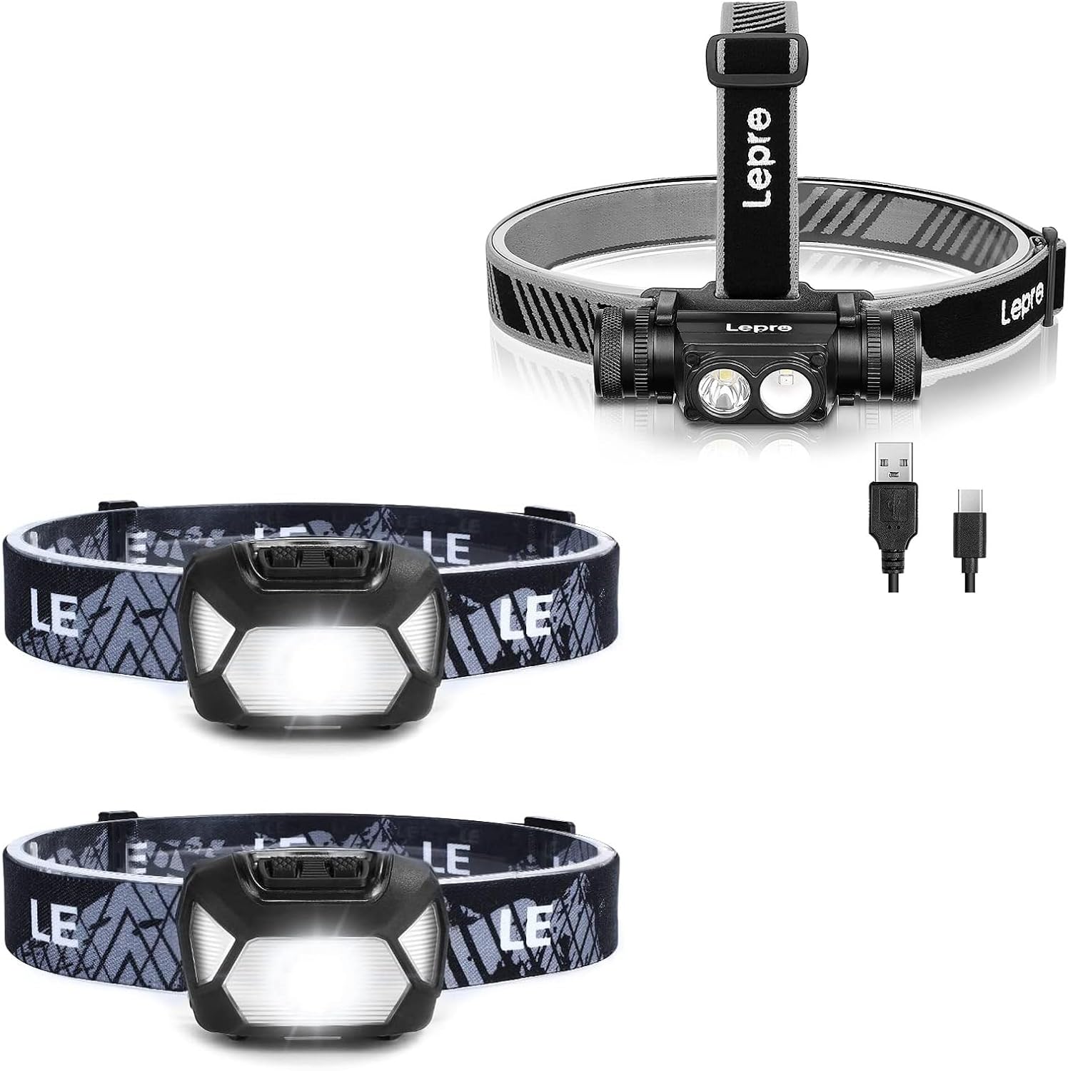 Amazon.com: LE Bundle - 2 Items : 320015-2 Battery Powered Headlamp ...
