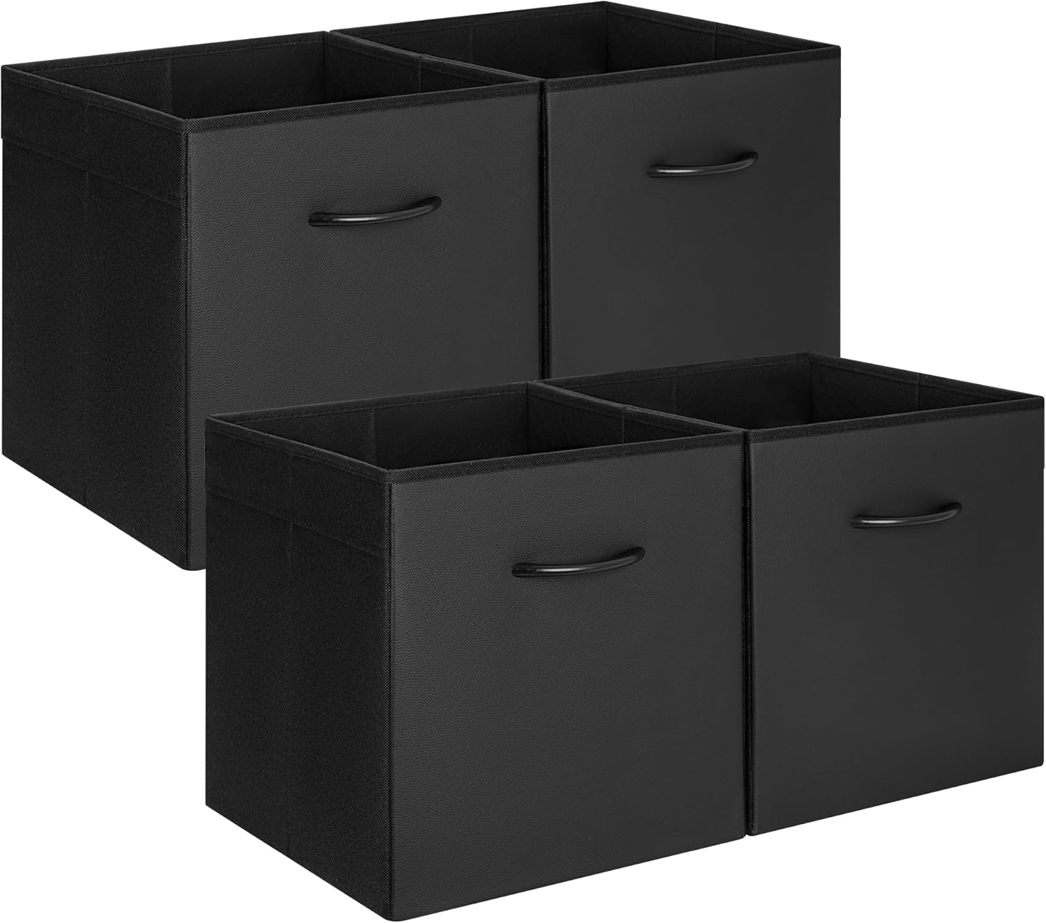 Amazon.com - StorageWorks Black Storage Cubes, 13-inch Leather Bins ...