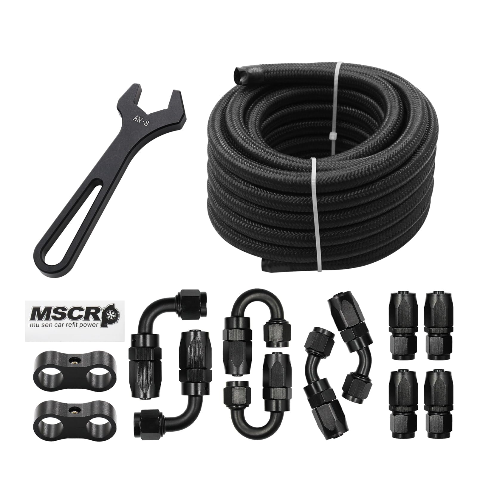 Snapklik.com : 8AN 20FT Fuel Line Hose Kit